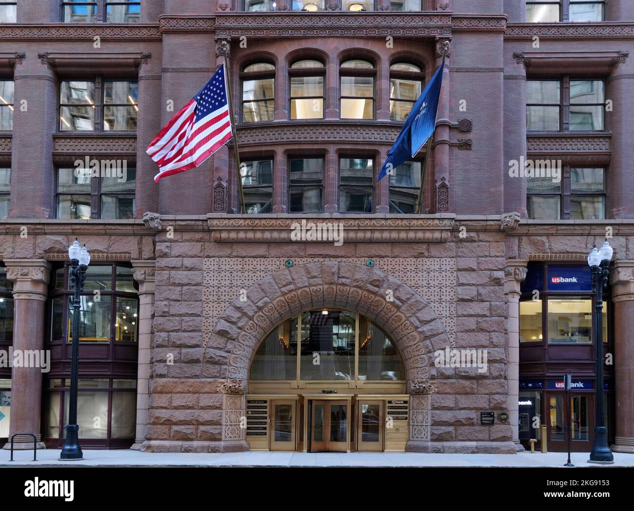 Chicago, USA - August 2022: Historic Rookery Building, constructed in ...