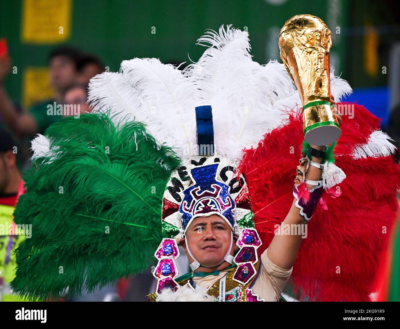 Doha, Qatar. 22nd Nov, 2022. A fan cheers prior to the Group C match ...