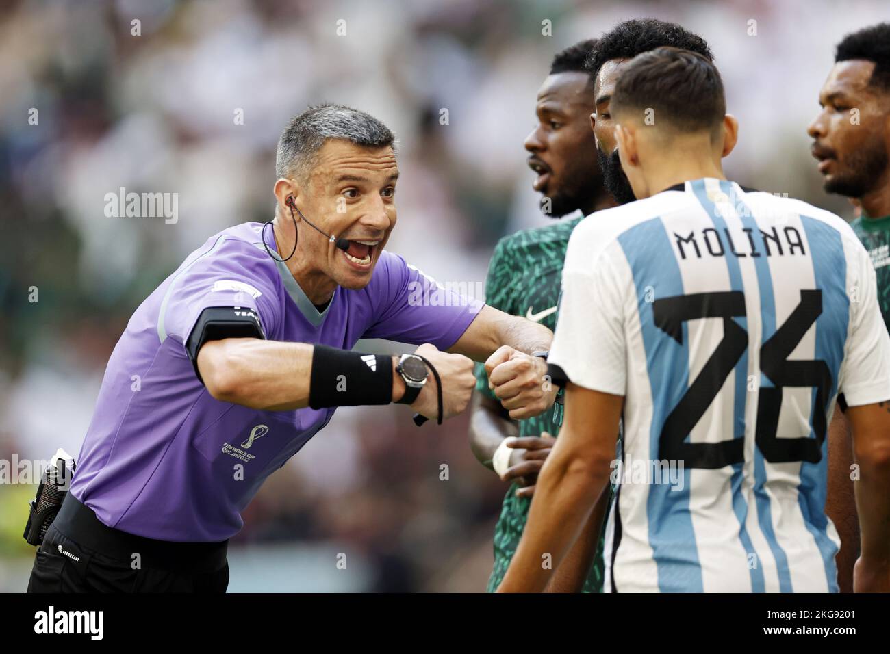 LUSAIL CITY - Referee Slavko Vincic reacts during the FIFA World Cup ...