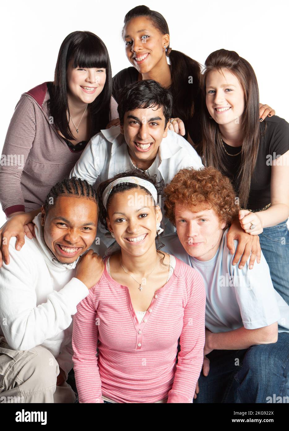 Teenagers: Good Friends. A friendly group portrait of a diverse group ... Teenagers: Good Friends. A friendly group portrait of a diverse group ...