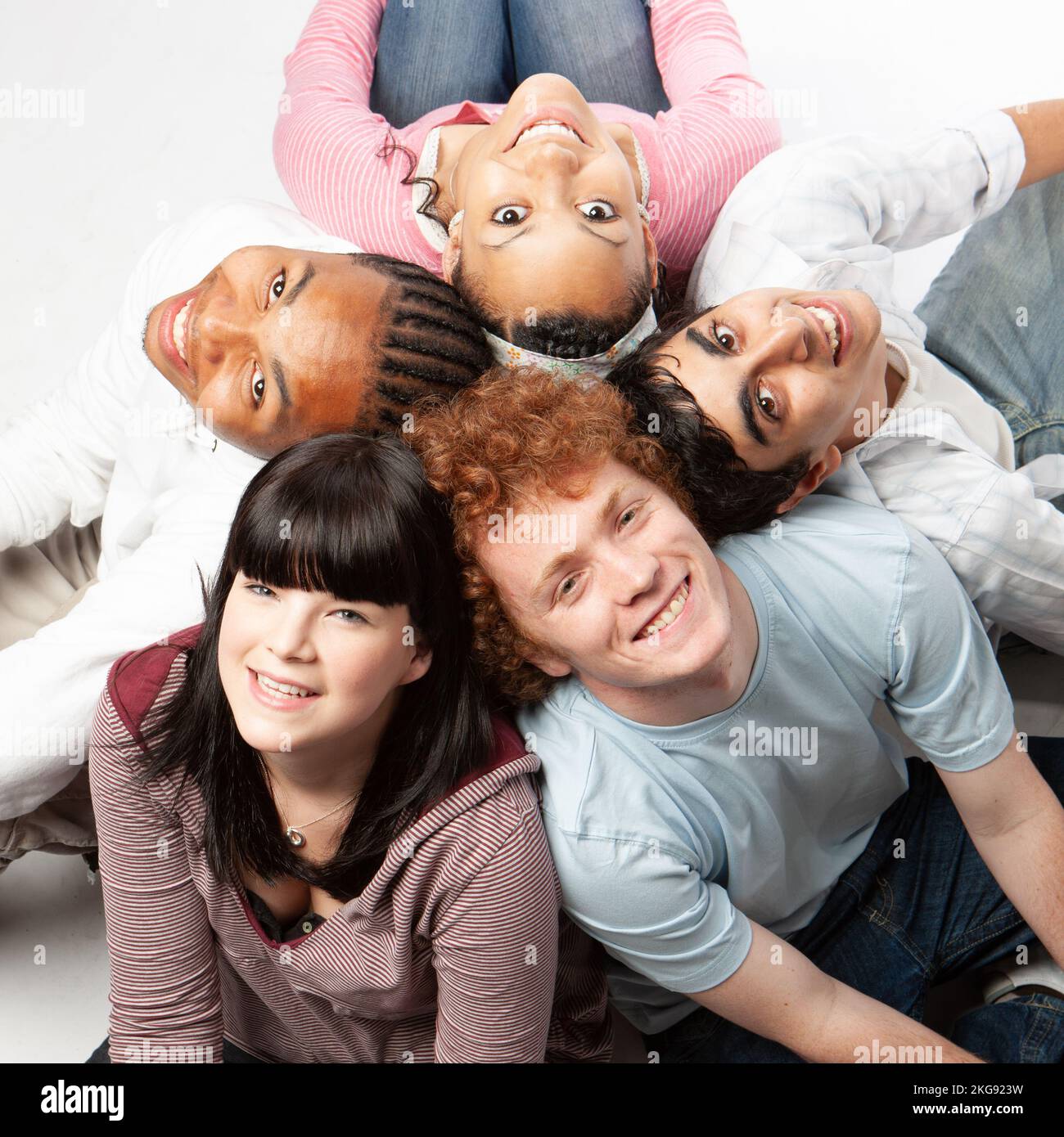 Teenagers: Happy Friends. A diverse group of late teenage friends ...