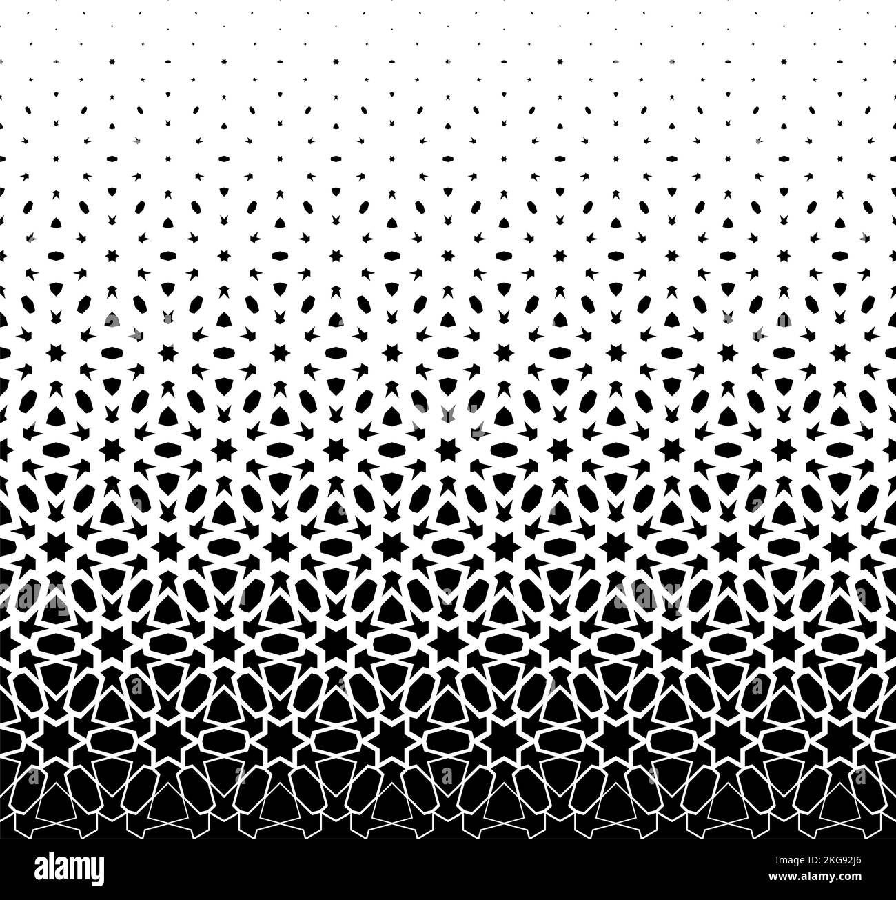 Geometric pattern of black figures on a white background.Arabic ...