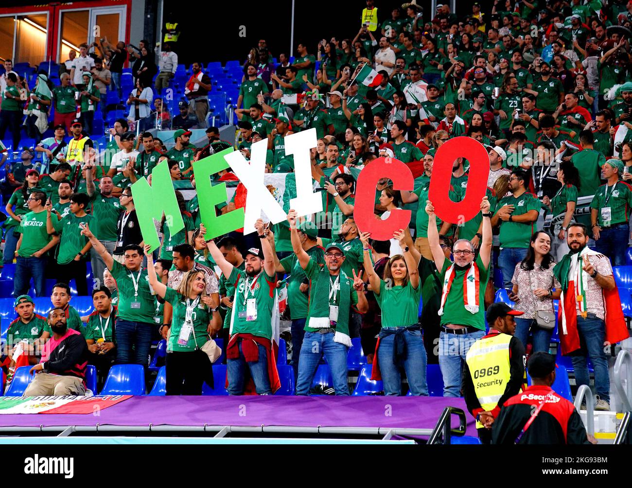 Mexico fans in the stands ahead of the FIFA World Cup Group C match at ...