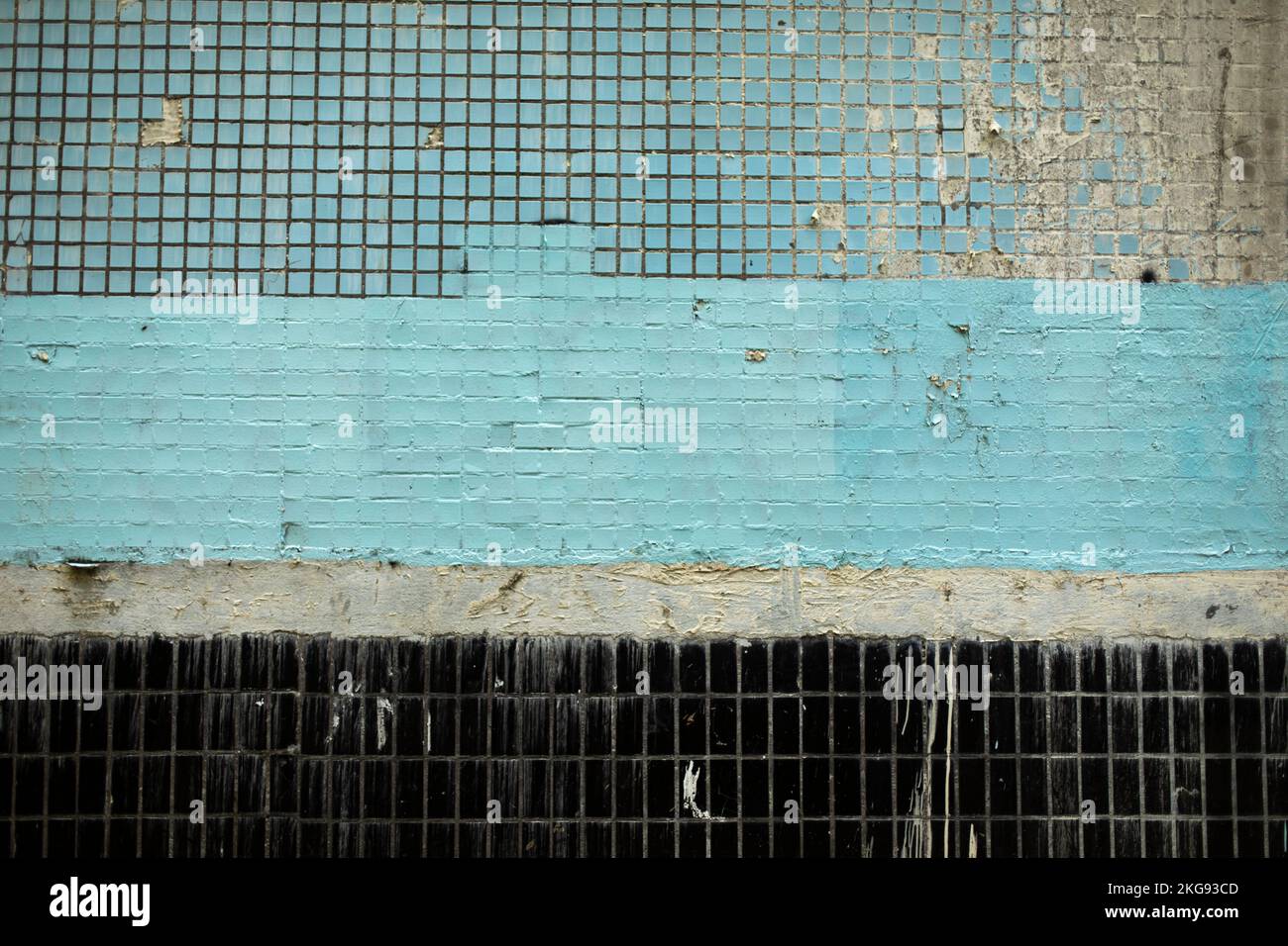 Wall of tiles. Blue tiles. Details of building. Old house Stock Photo ...