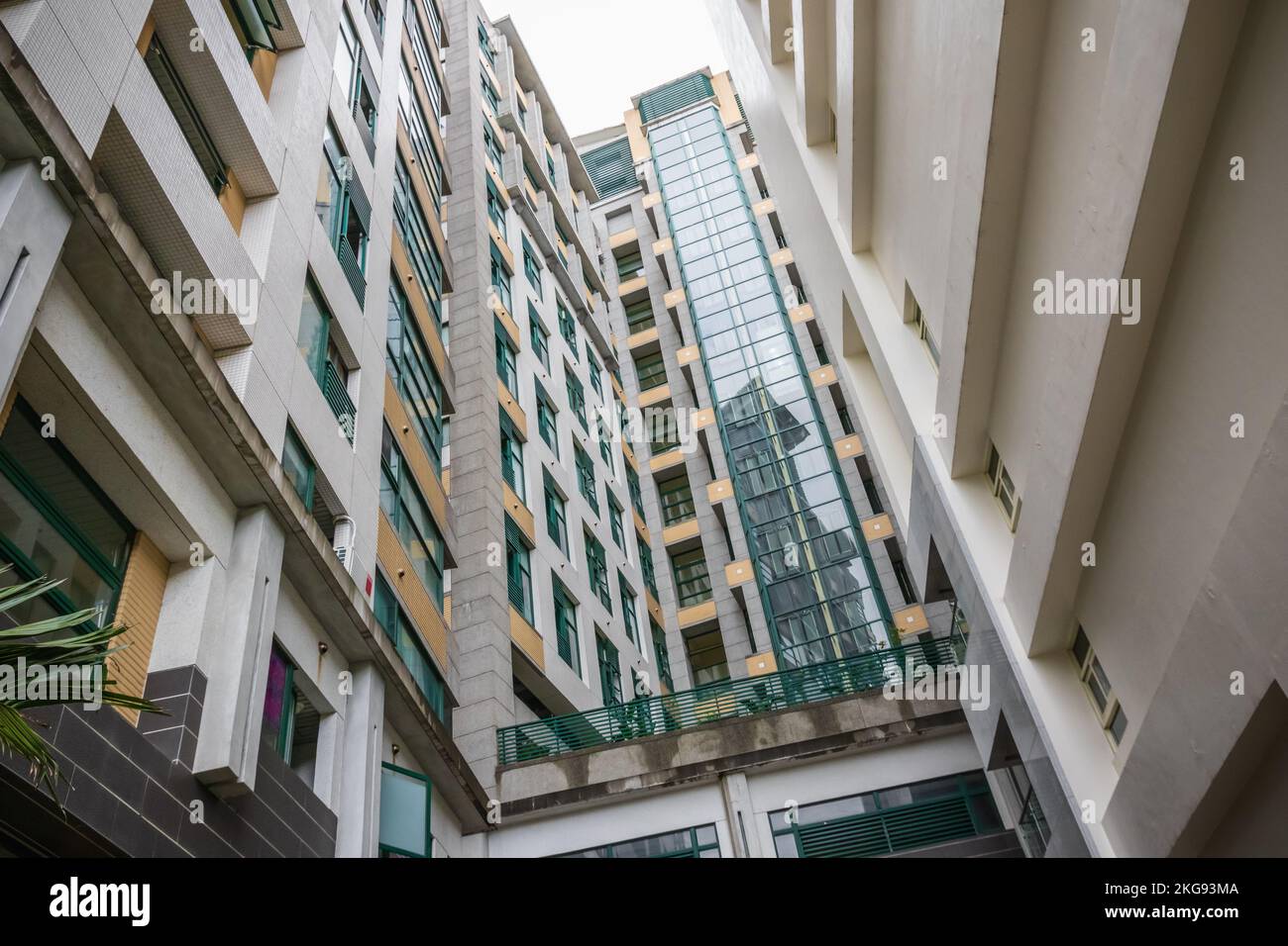 Low angle view of high rise residential buildings in Yilan County ...