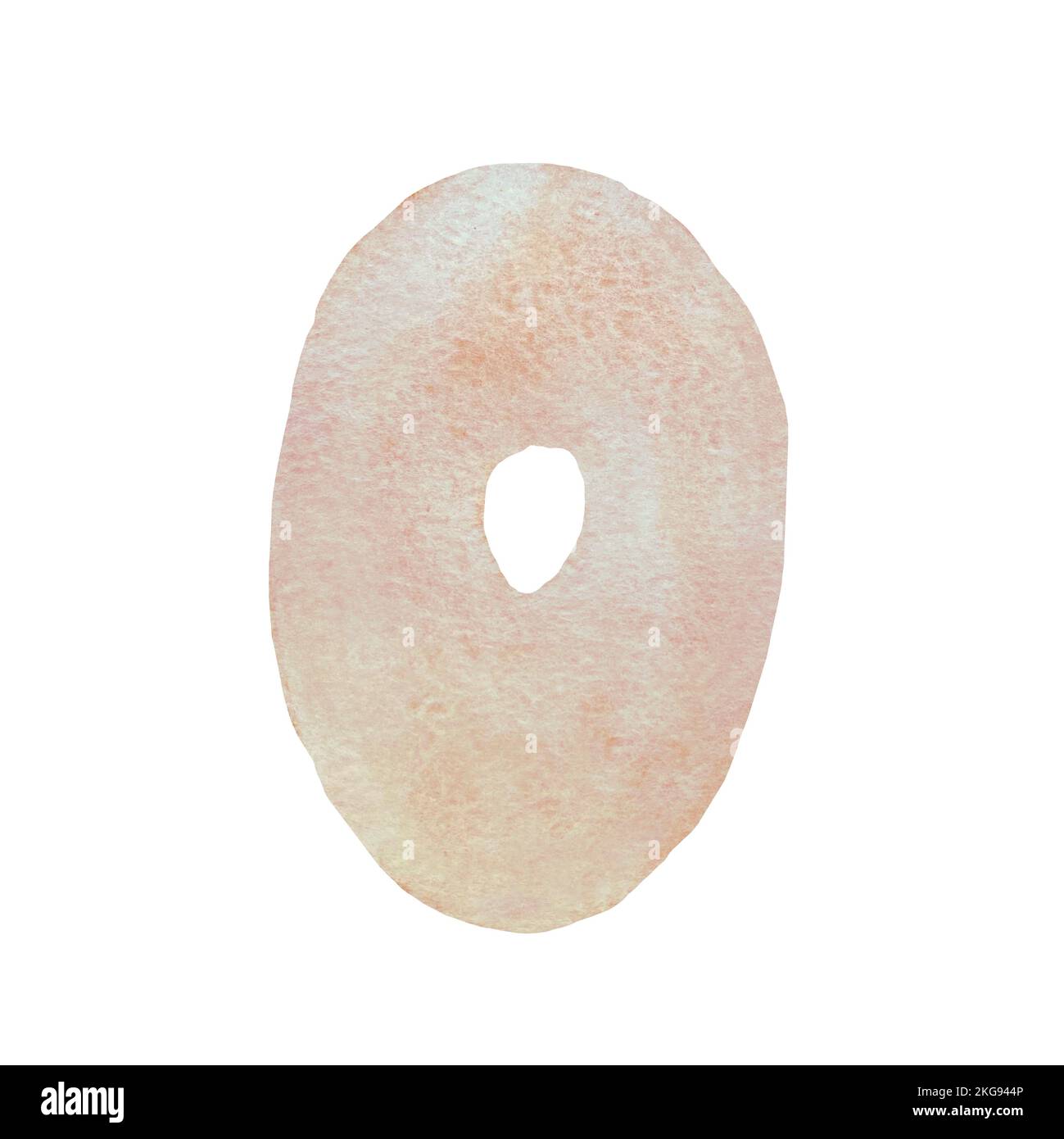 Number zero figure peach a watercolor illustration Stock Photo - Alamy