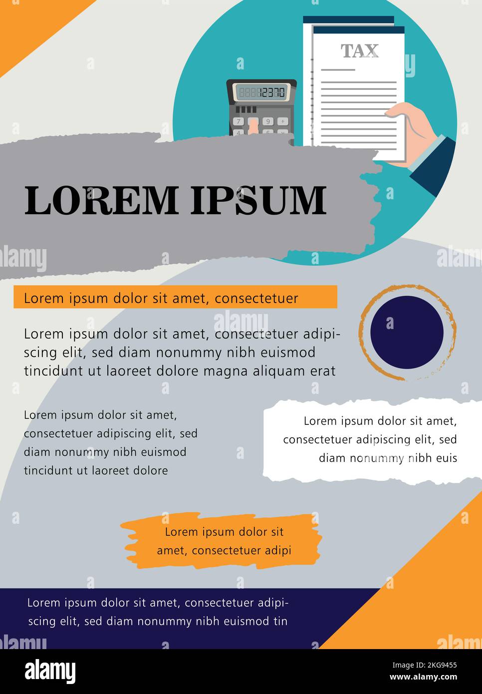 A vector of a tax pamphlet template corporate brochure with an editable ...