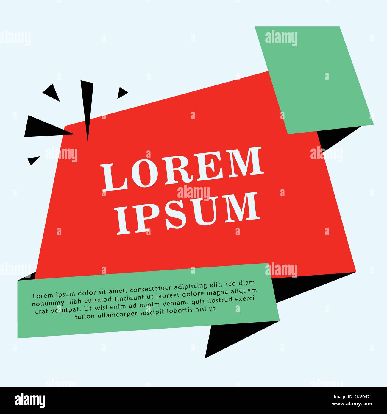 A vector of a red, green marketing template with creative geometric ...
