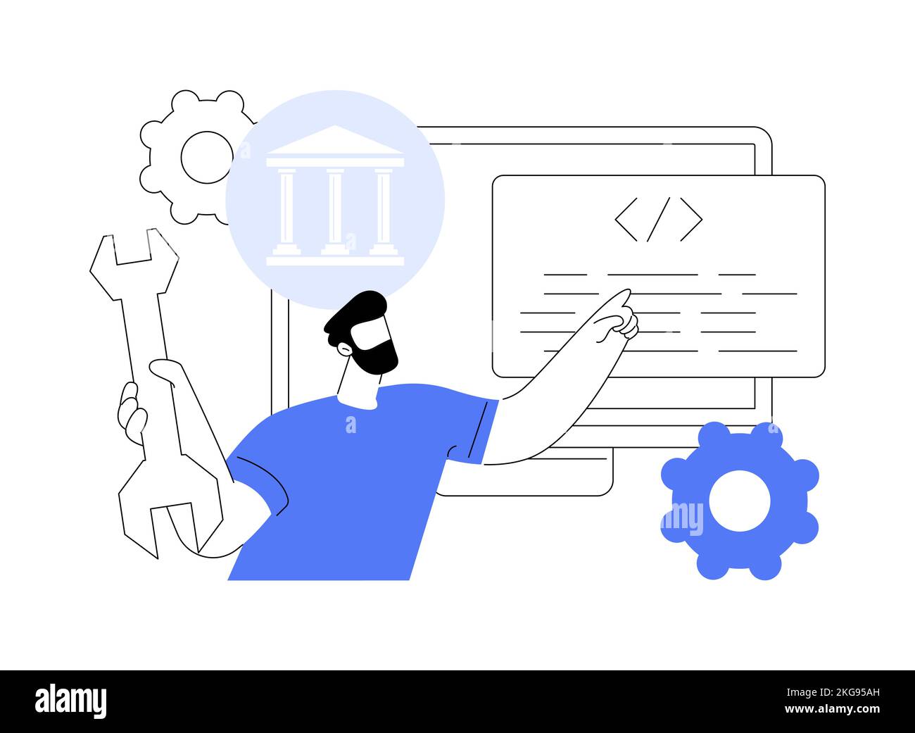 Core banking IT system abstract concept vector illustration Stock ...