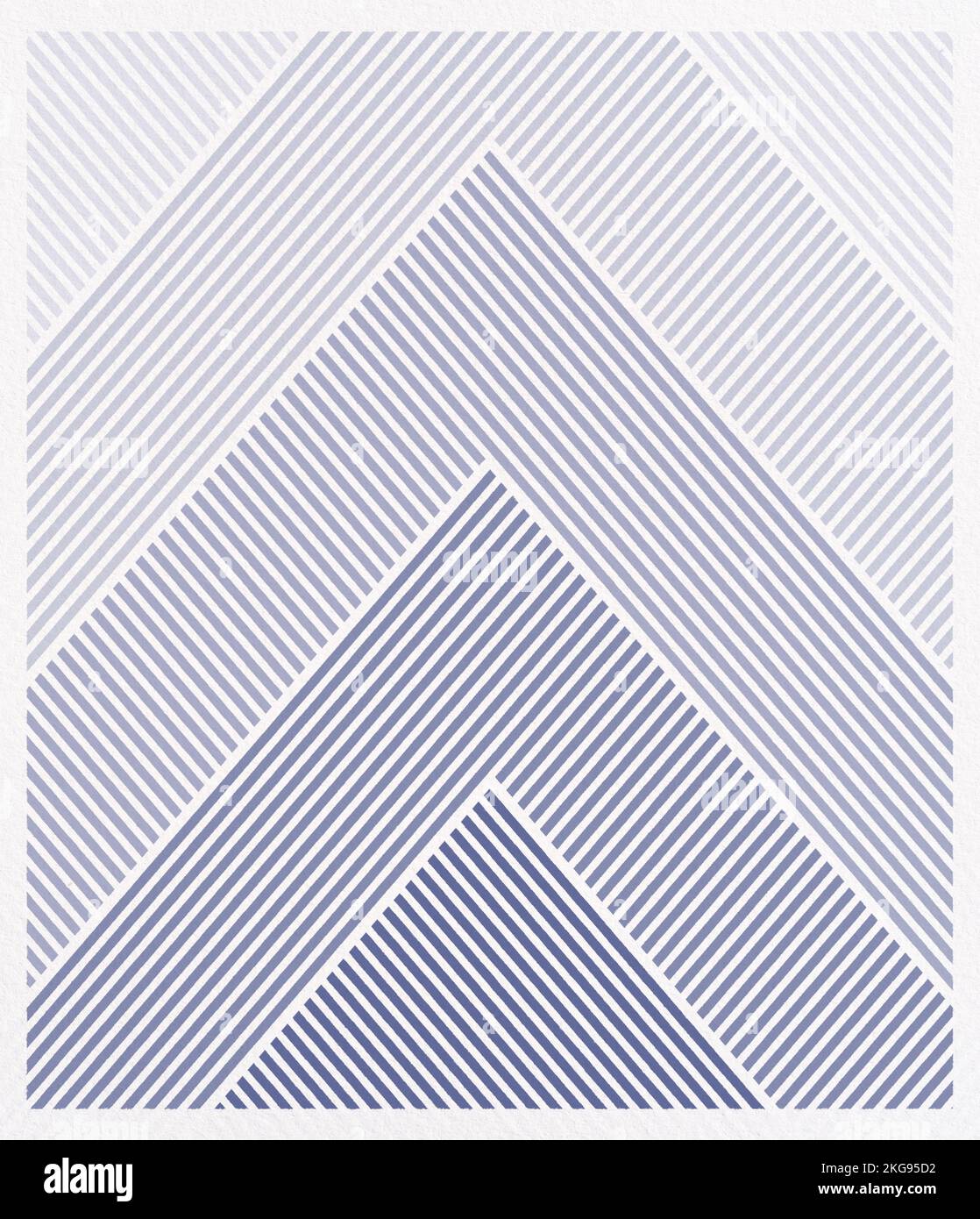 Fading triangles made of diagonal blue lines on a textured white paper ...
