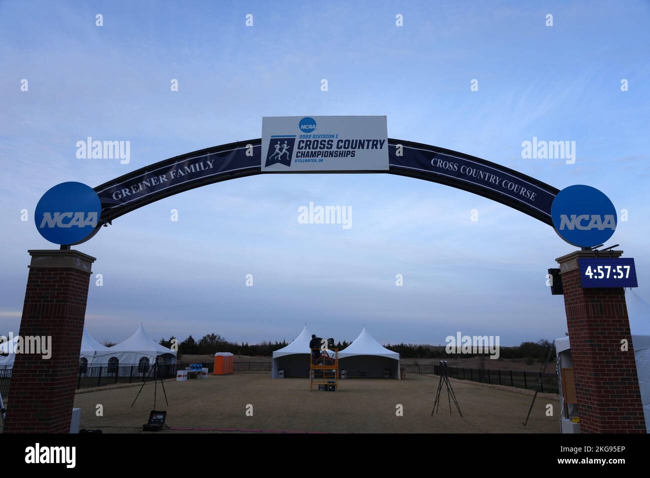 The finish line at the NCAA Cross Country championships at the Greiner ...