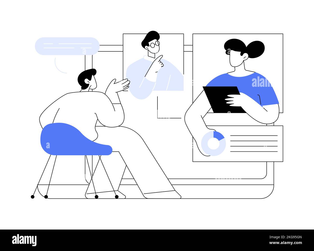 Online meetup abstract concept vector illustration Stock Vector Image ...