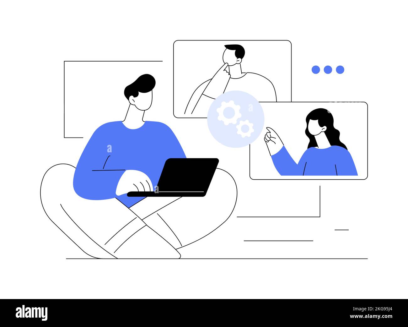 Distance working abstract concept vector illustration Stock Vector ...