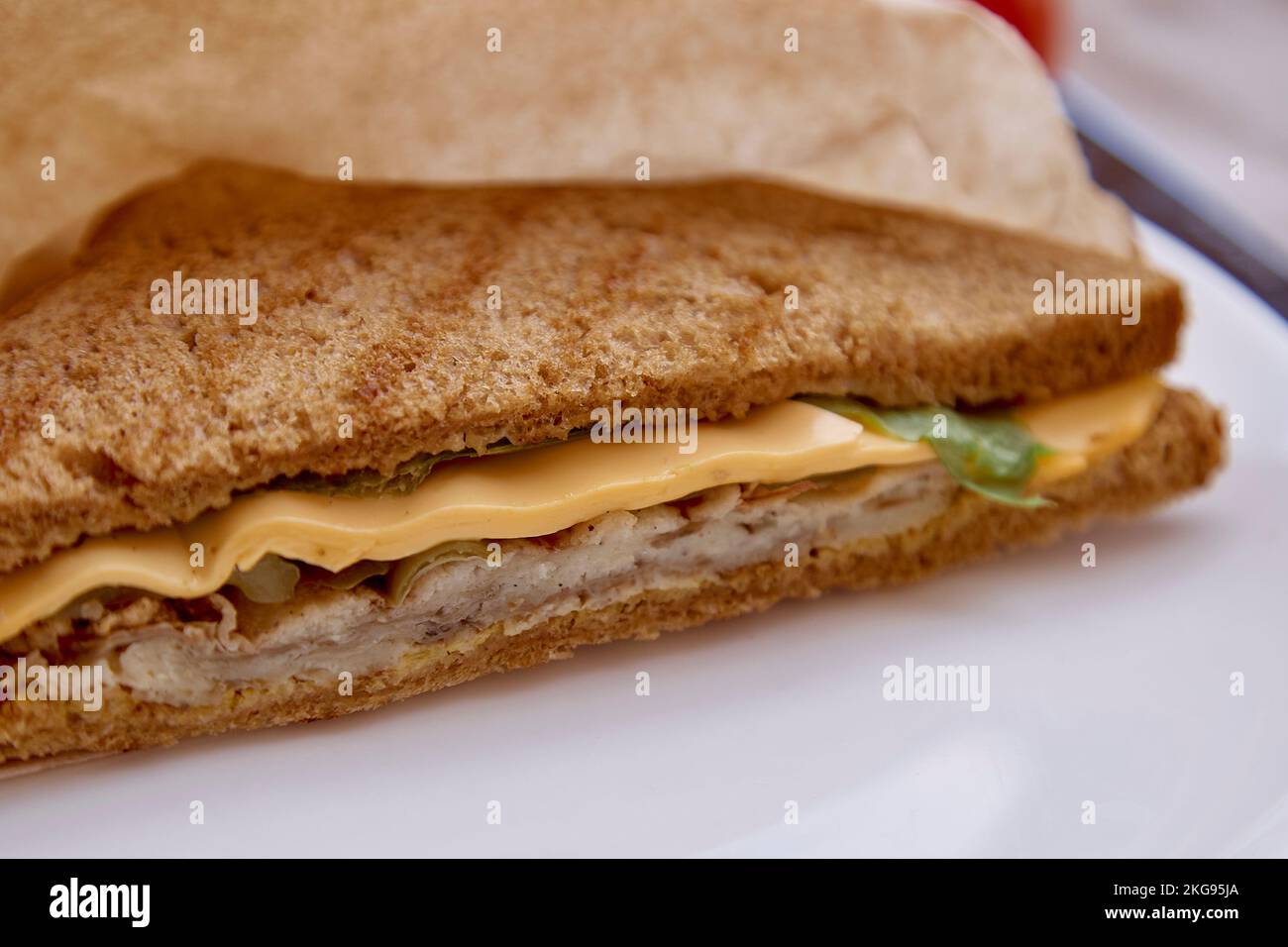 Vegan sandwich with oyster mushroom and vegetables - healthy for heart ...