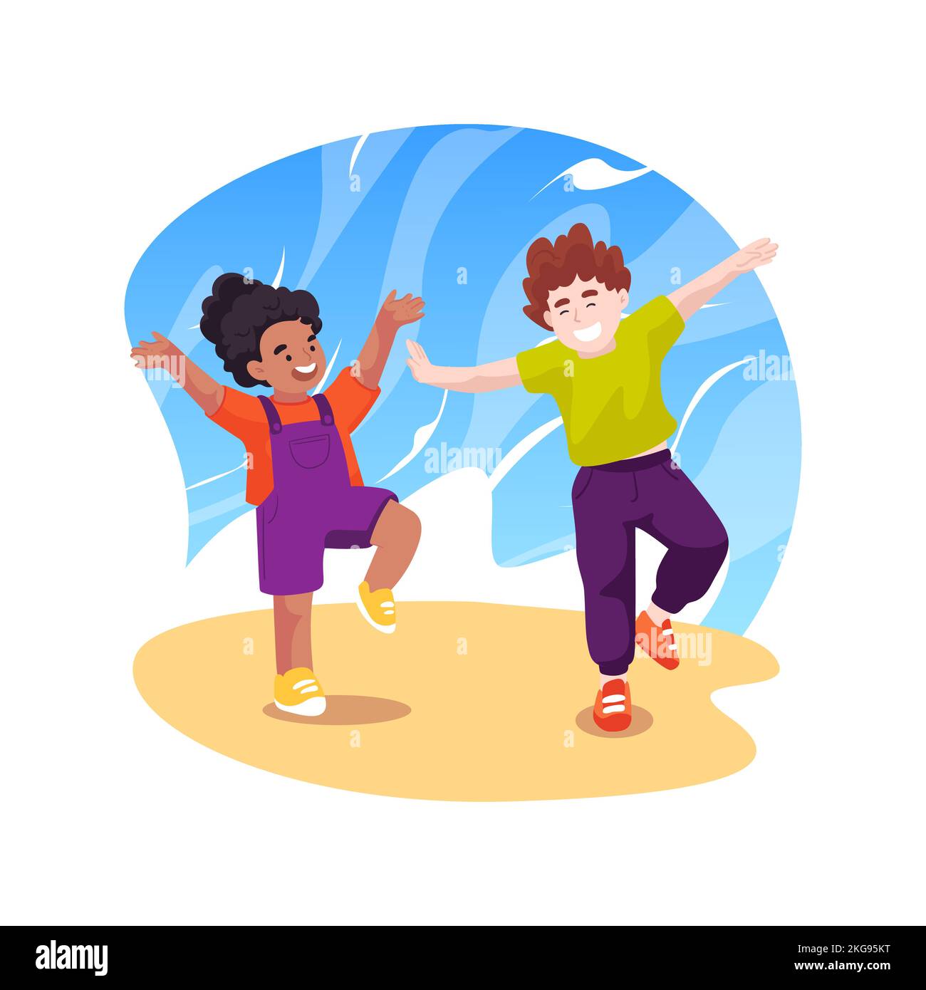 Balancing on one foot isolated cartoon vector illustration Stock Vector ...