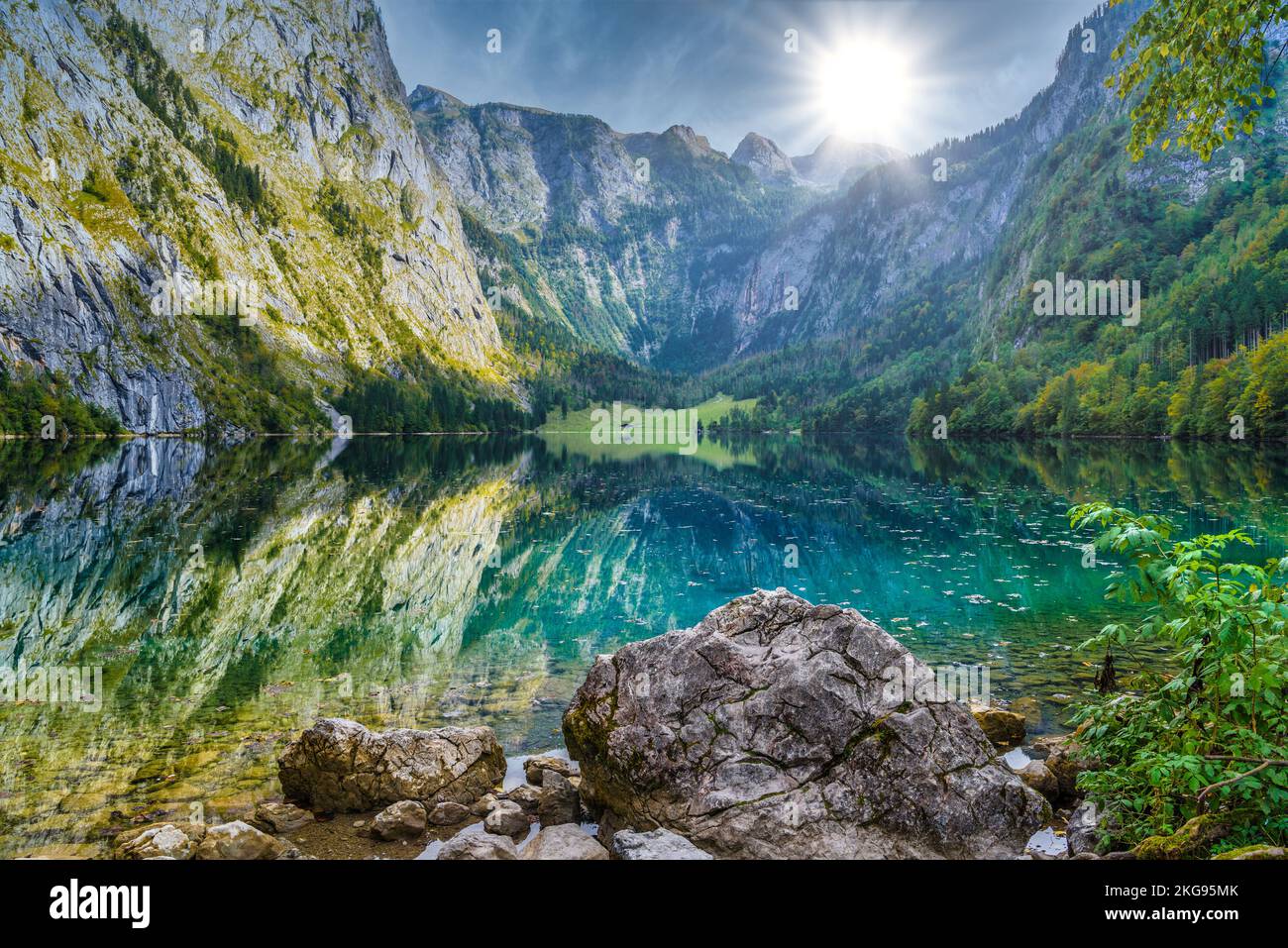Obersee, Koenigssee, Konigsee Berchtesgaden National Park Bavaria ...