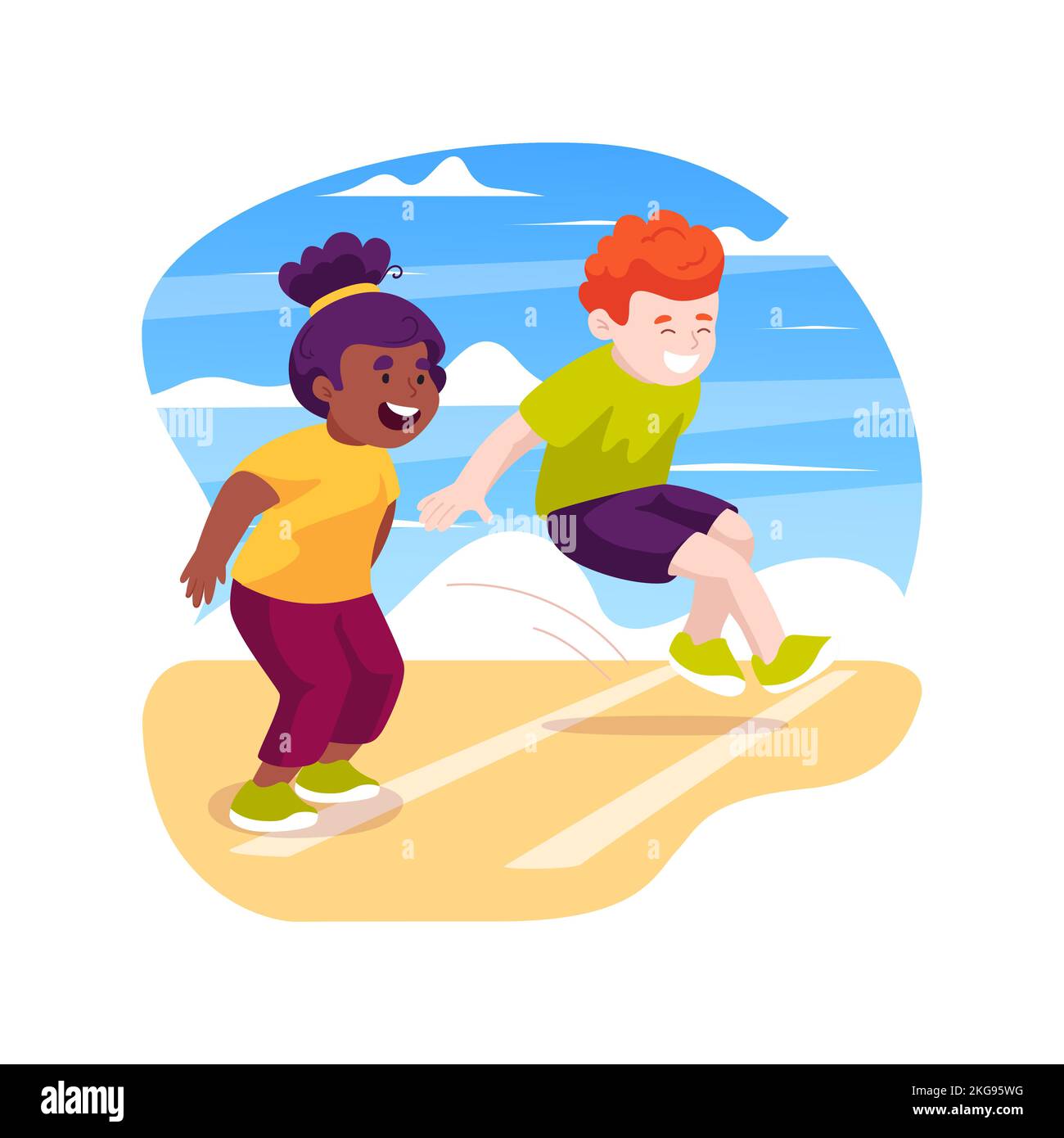 Jumping forward isolated cartoon vector illustration Stock Vector Image ...