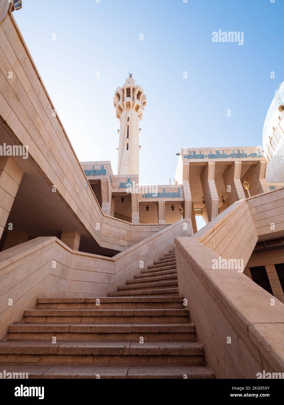 Beautiful view of King Abdullah I Mosque (Blue Mosque) with magnificent ...