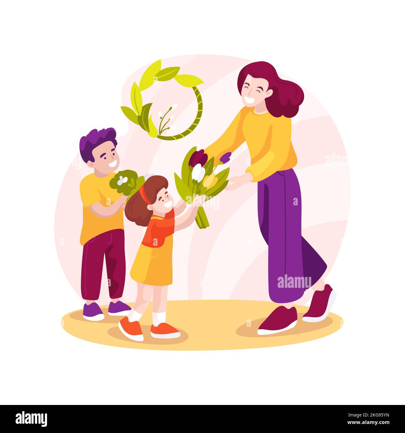 Spring flowers isolated cartoon vector illustration Stock Vector Image ...