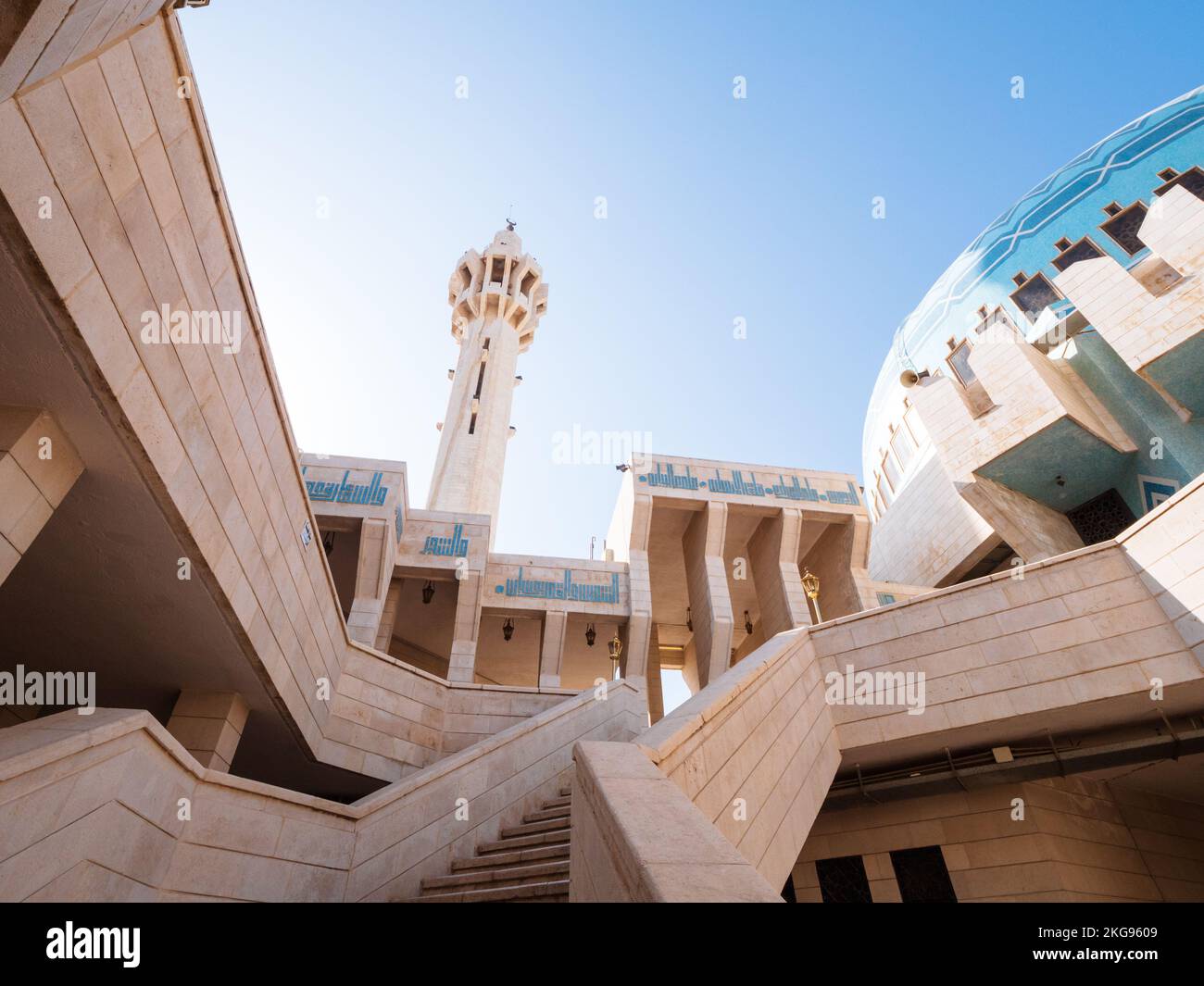 Beautiful view of King Abdullah I Mosque (Blue Mosque) with magnificent ...
