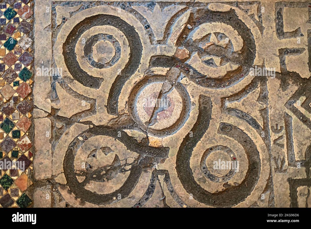 Byzantine mosaics on the floor of St. Nicholas Church Demre, Turkey ...