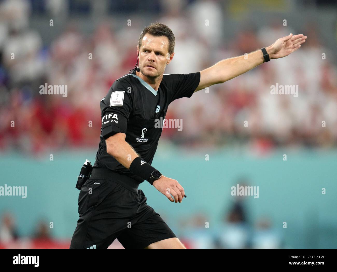 Match referee Chris Beath during the FIFA World Cup Group C match at ...