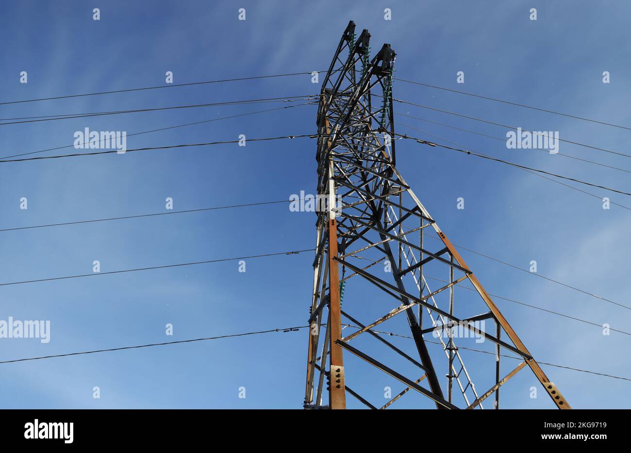 Seasonal weather, power lines, after Monday's heavy snowfall Stock ...