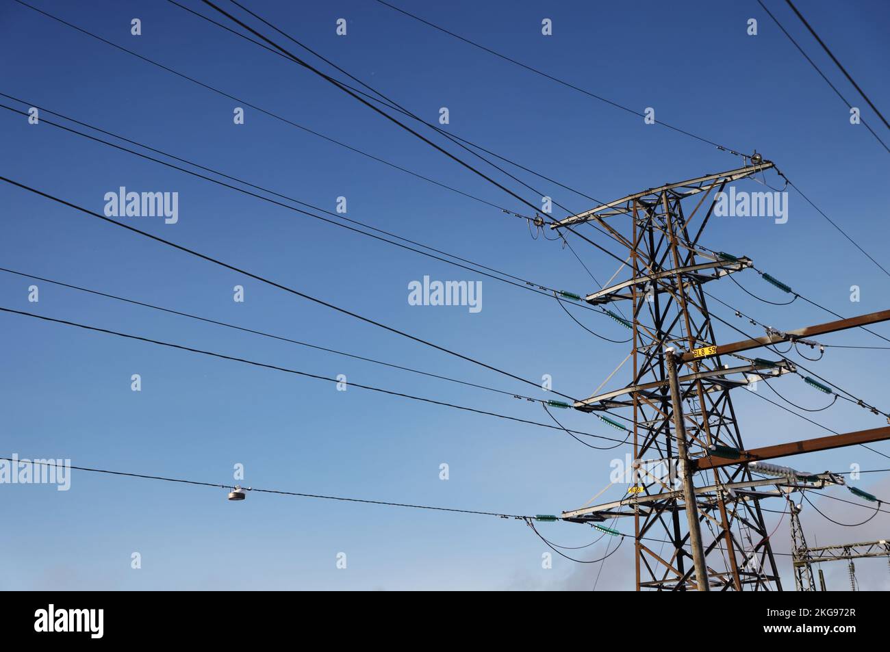 Seasonal weather, power lines, after Monday's heavy snowfall Stock ...