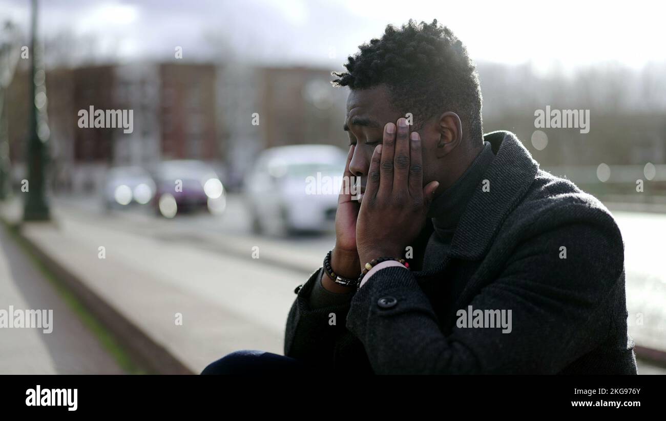 Preoccupied black african man frustrated hi-res stock photography and ...