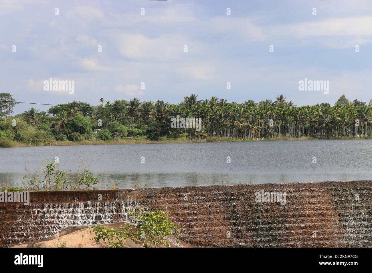 Reservoir of a dam that collects water from canals and provide stored ...