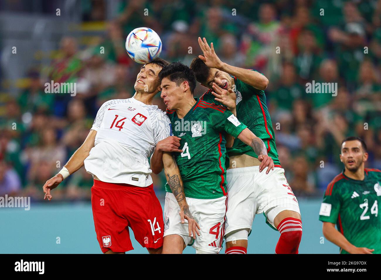 Jakub Kiwior, Edson Alvarez during the FIFA World Cup Qatar 2022 Group ...