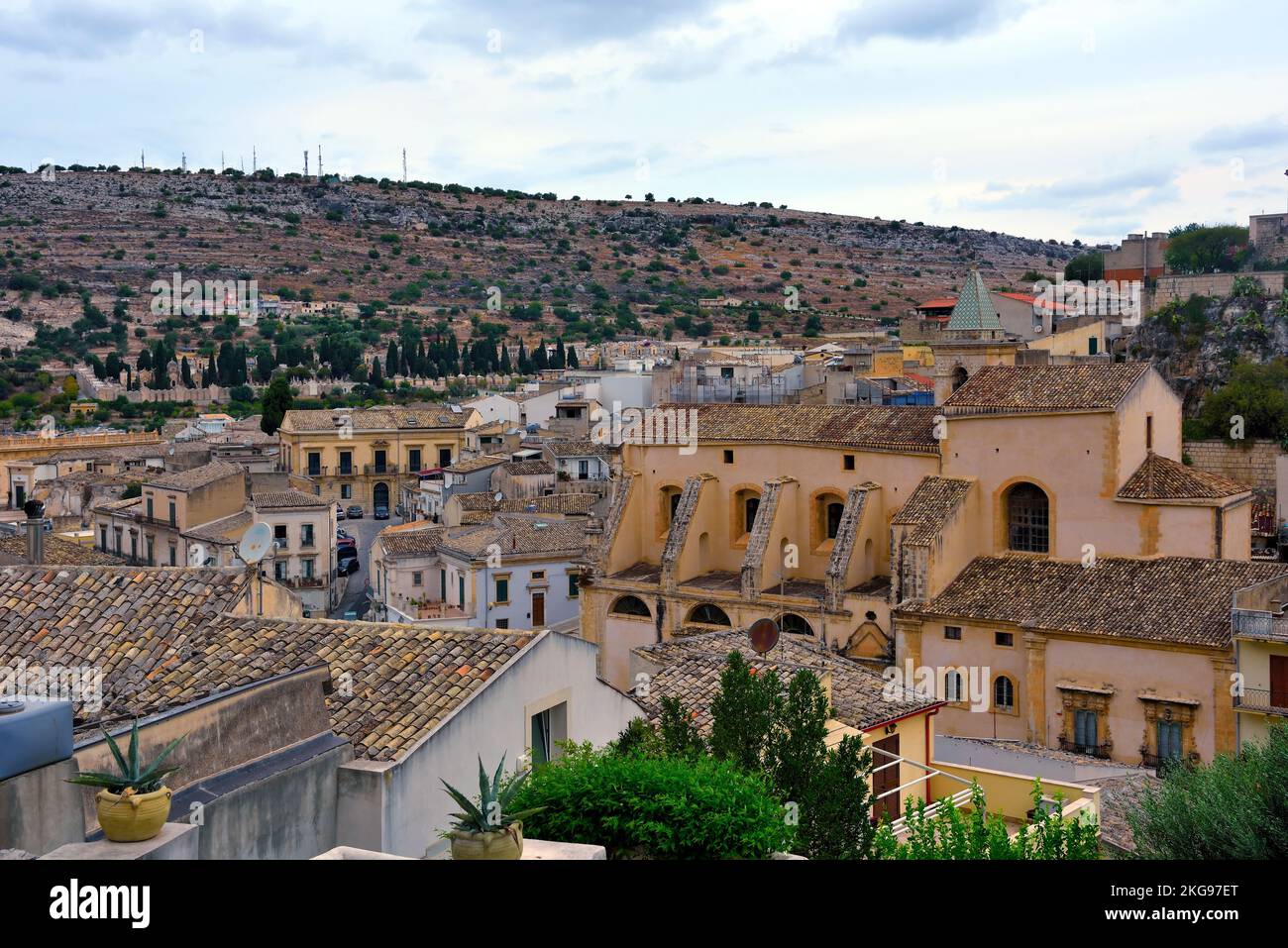 panorama of the historic center of Scicli Sicily Italy Stock Photo - Alamy