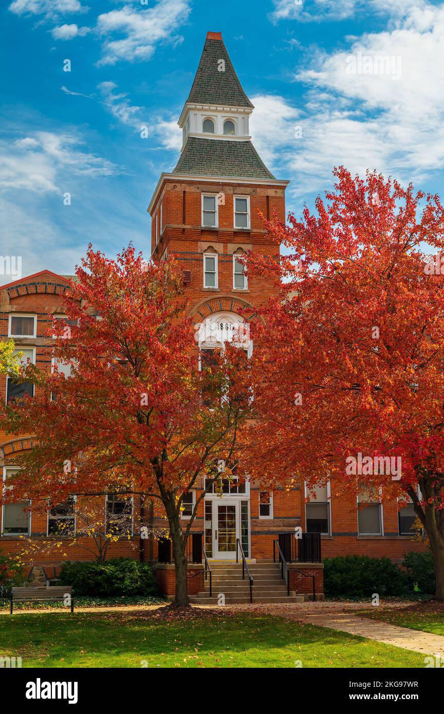 East Lansing MI - October 18, 2022: Historic Linton Hall with fall ...