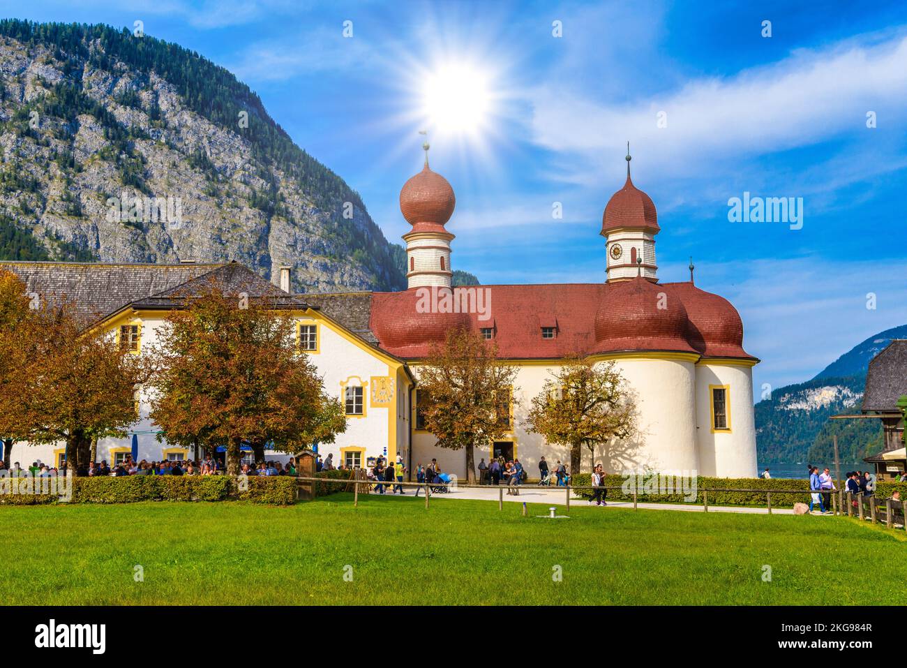 St Bartholomew's Church in Koenigssee, Konigsee, Berchtesgaden National ...