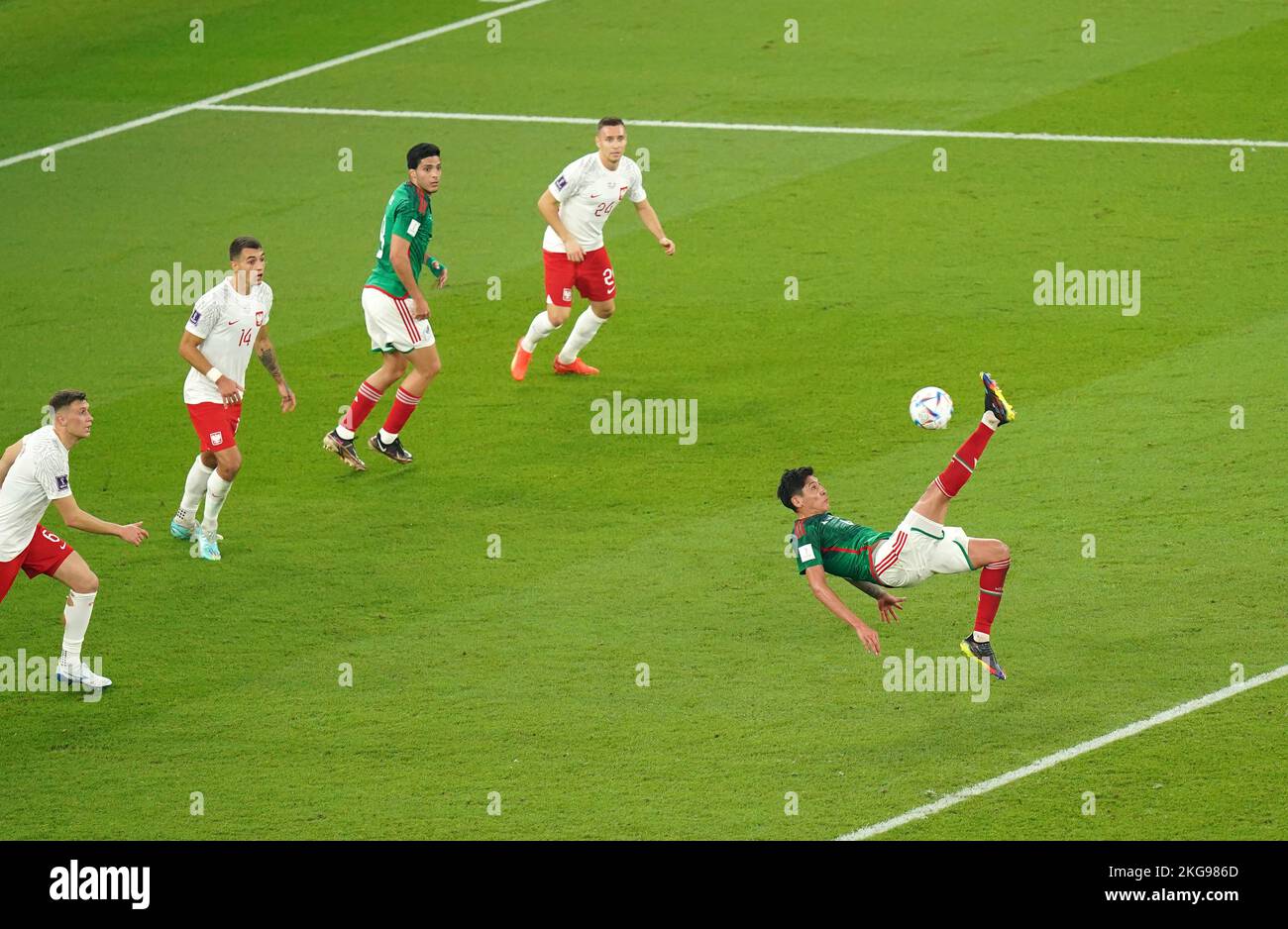Mexico's Edson Alvarez attempts an overhead shot on goal during the ...