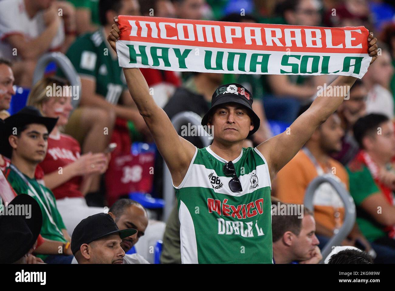 DOHA, QATAR - NOVEMBER 22: Fans and supporters of Mexico during the ...