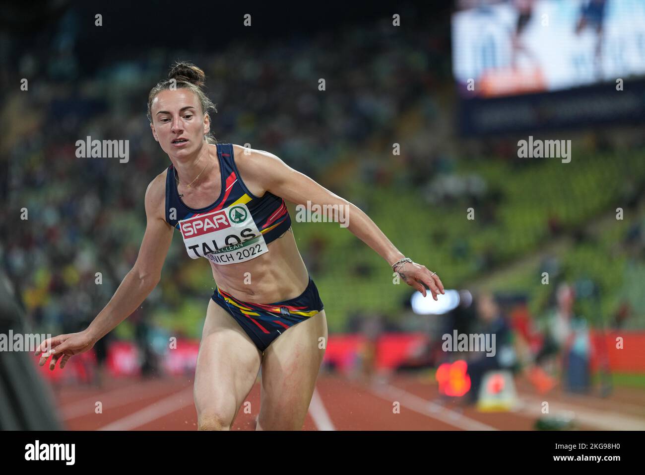 Elena Andreea Talos participating in the long jump of the European ...