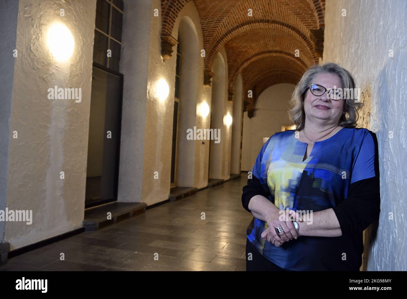 New Wavre mayor Anne Masson poses for the photographer at the Wavre ...