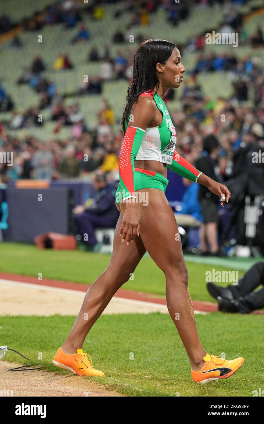 Patrícia Mamona participating in the long jump of the European ...