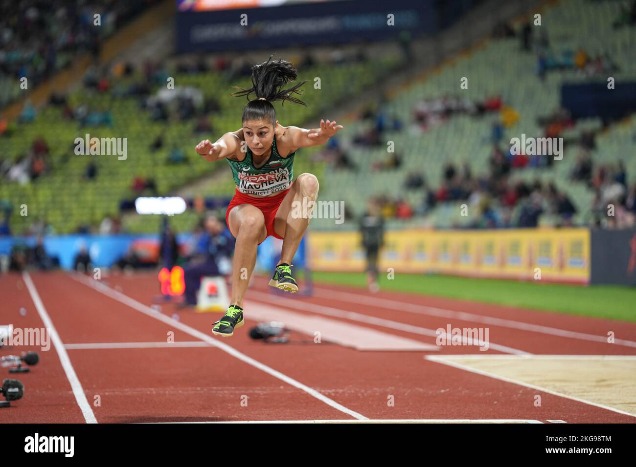 Alexandra Nacheva participating in the long jump of the European ...