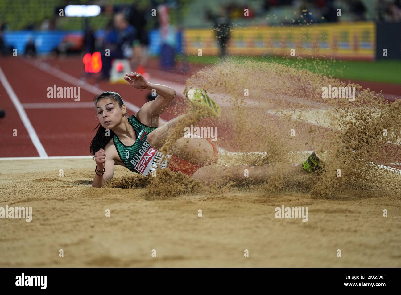 Alexandra Nacheva participating in the long jump of the European ...