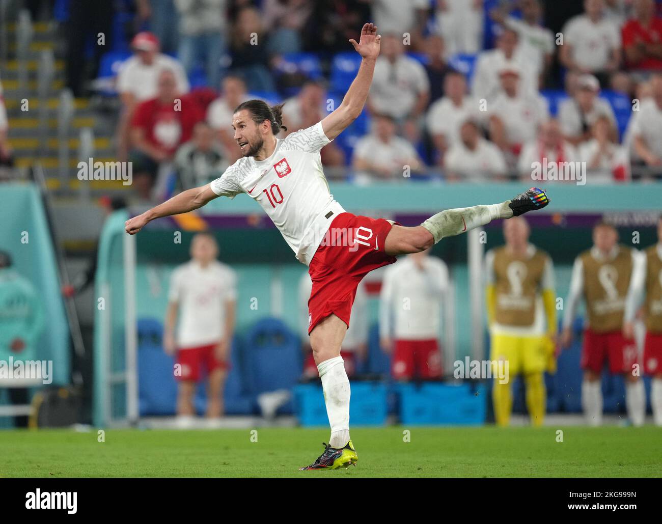 Poland's Grzegorz Krychowiak attempts a shot on goal during the FIFA ...