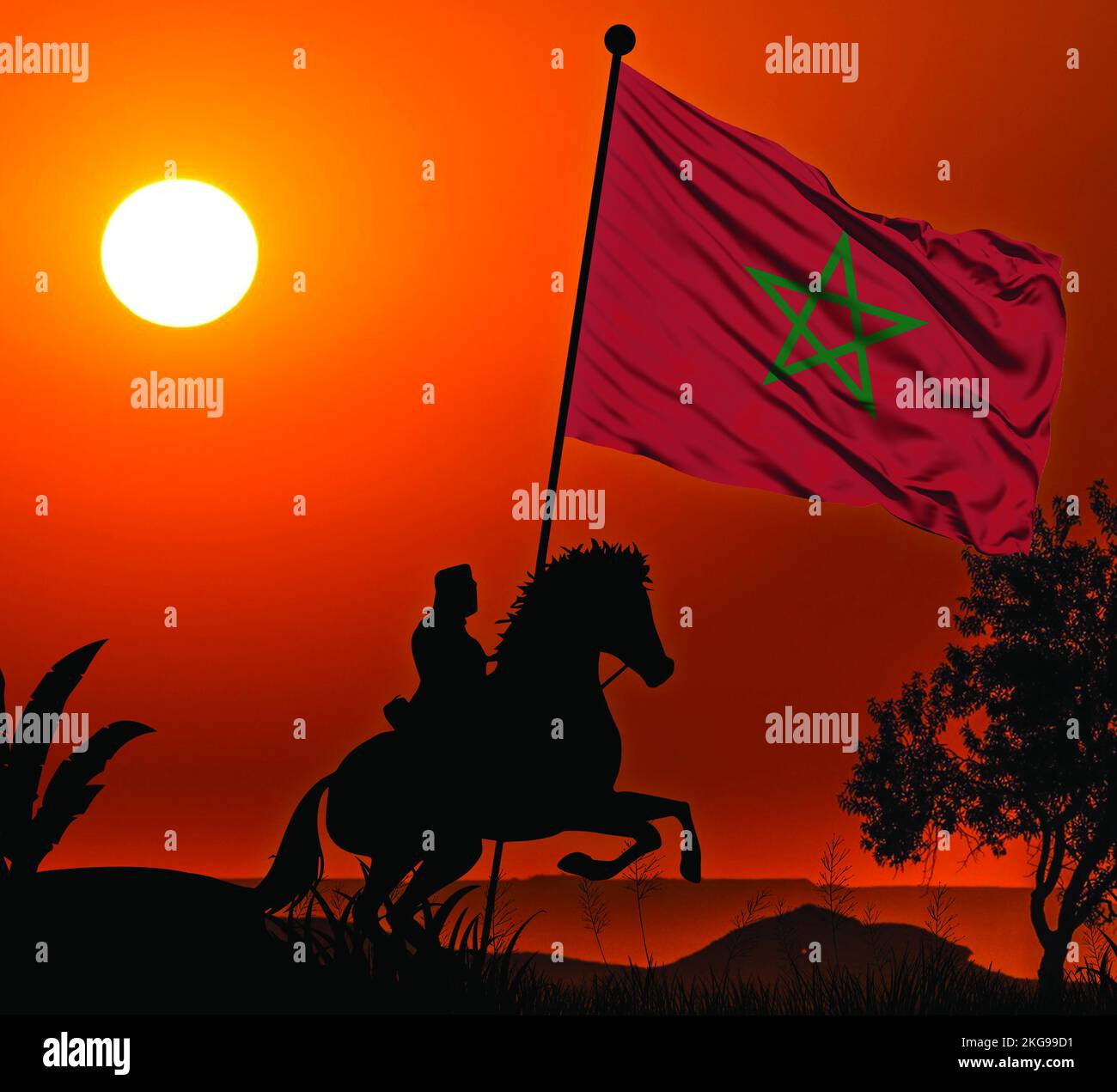 Morocco National Flag on Floor 3d Rendering Stock Photo - Alamy