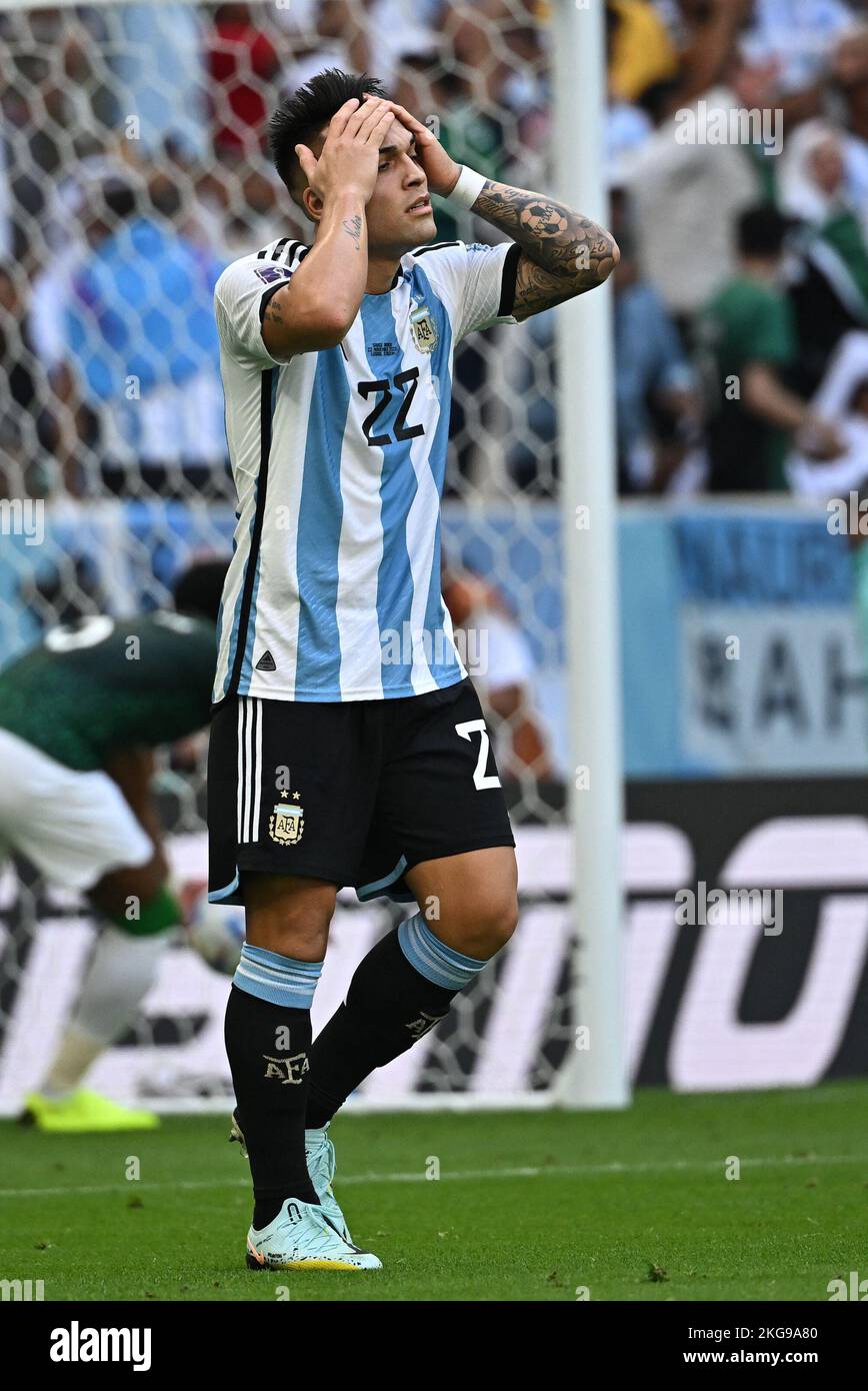 Doha, Qatar, 22/11/2022, Lautaro Martinez of Argentina during Argentina ...