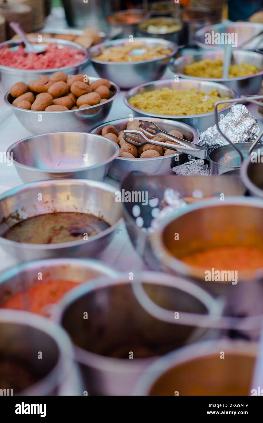 Authentic Indian food close up in Indian wedding Stock Photo - Alamy