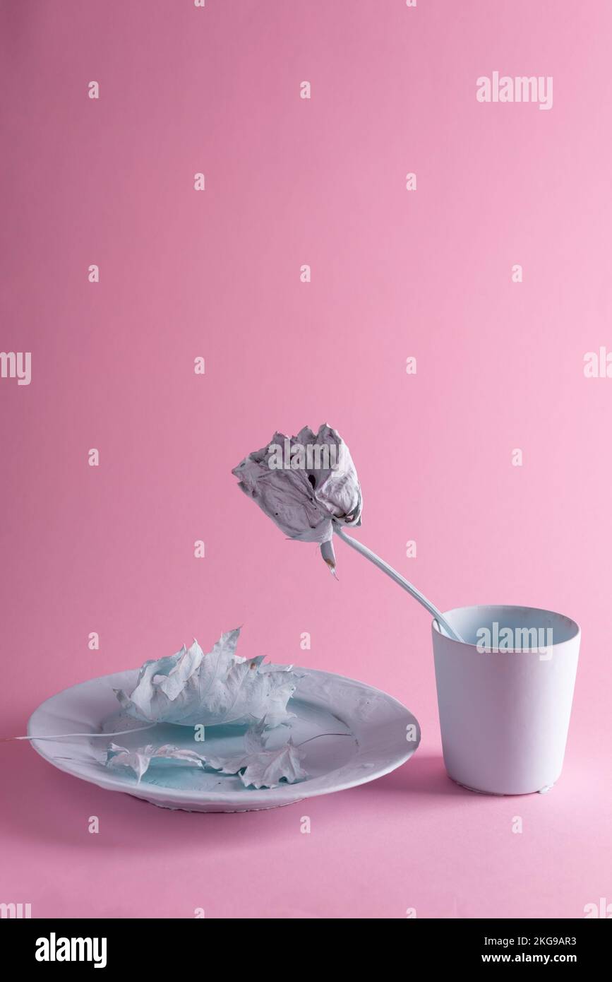 autumn blue still life minimalism surreal composition Stock Photo - Alamy