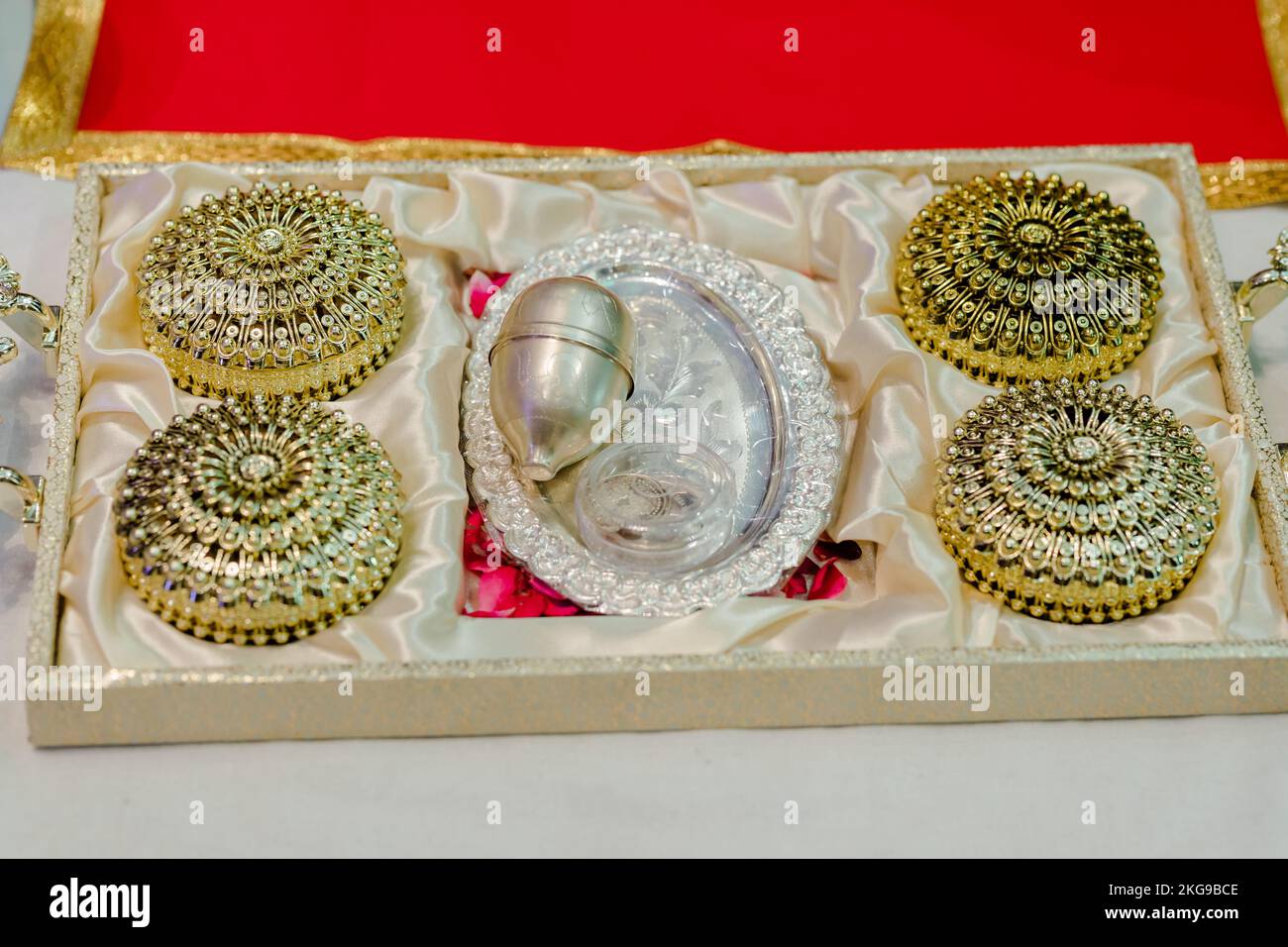Indian wedding ceremony Turmeric paste in a bowl for the Haldi ceremony ...