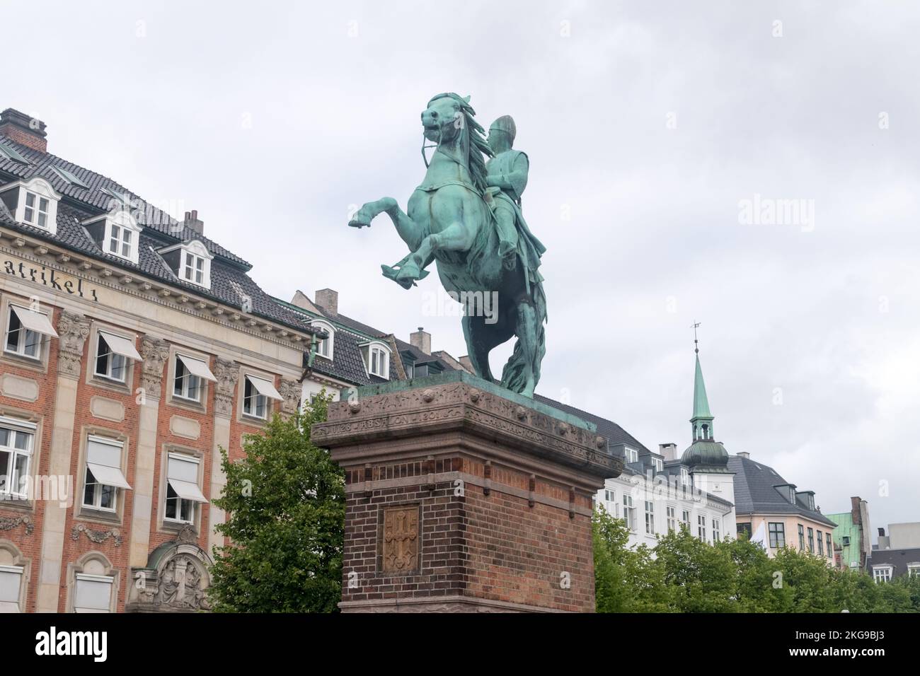 Copenhagen, Denmark - July 26, 2022: The equestrian statue of Absalon ...