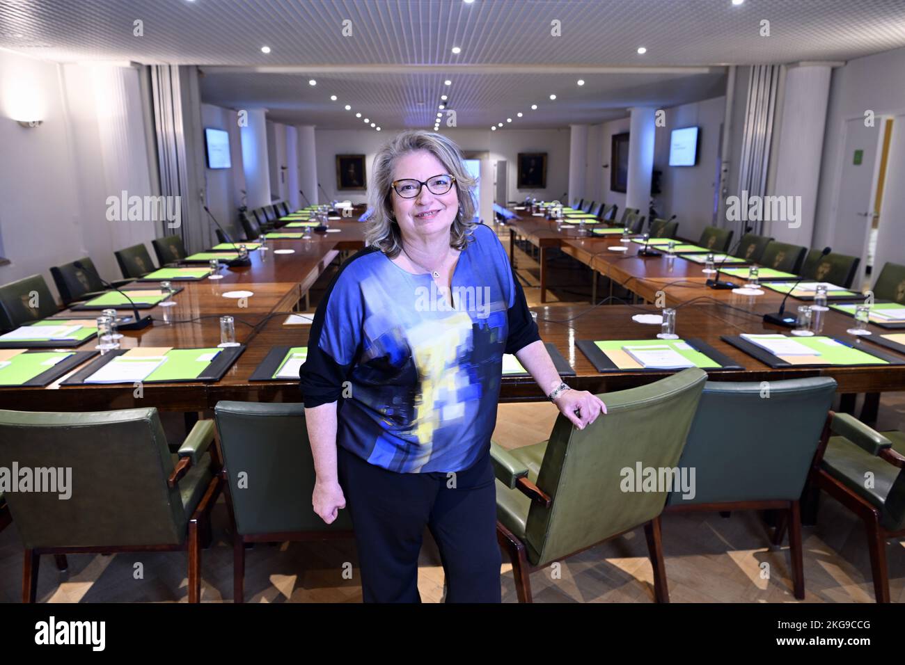 New Wavre mayor Anne Masson poses for the photographer at the Wavre ...