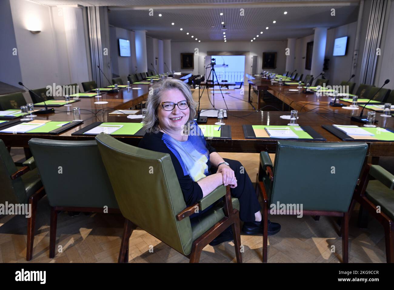 New Wavre mayor Anne Masson poses for the photographer at the Wavre ...